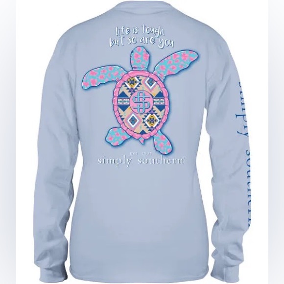 Simply Southern | Tops | Nwt Simply Southern Blue Turtle Graphic Life ...